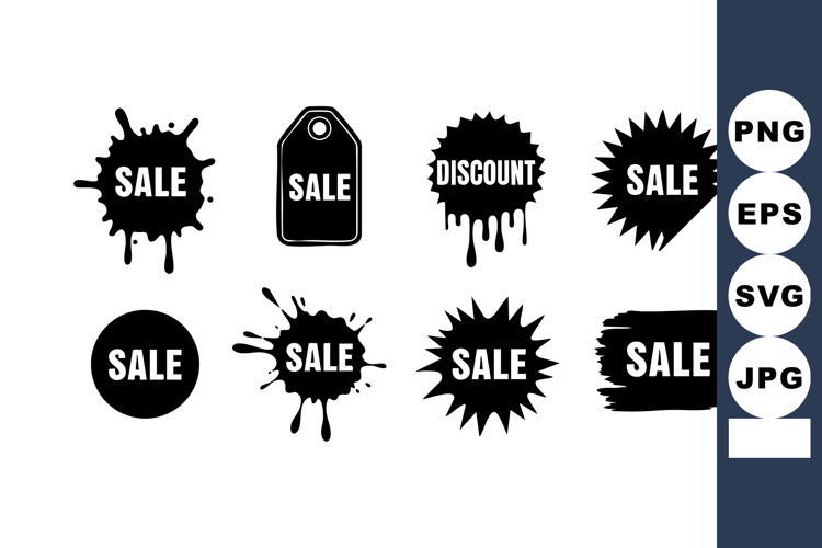 Ink Splash Paint Sale Discount Price Tags Vector