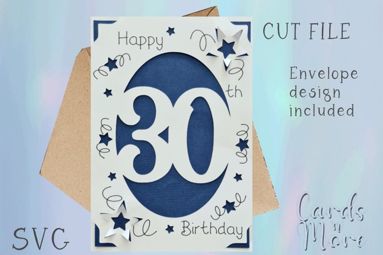 30th Birthday pop up Cut card design, (2094594) | Paper Cutting ...
