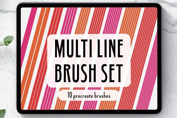 Multi Line Brush Set| 10 Multi Line Procreate Brushes (1886415) | Procreate brushes | Design Bundles