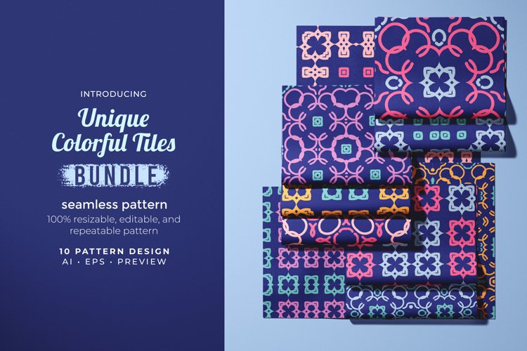 Unique Colorful Tiles - Seamless Pattern