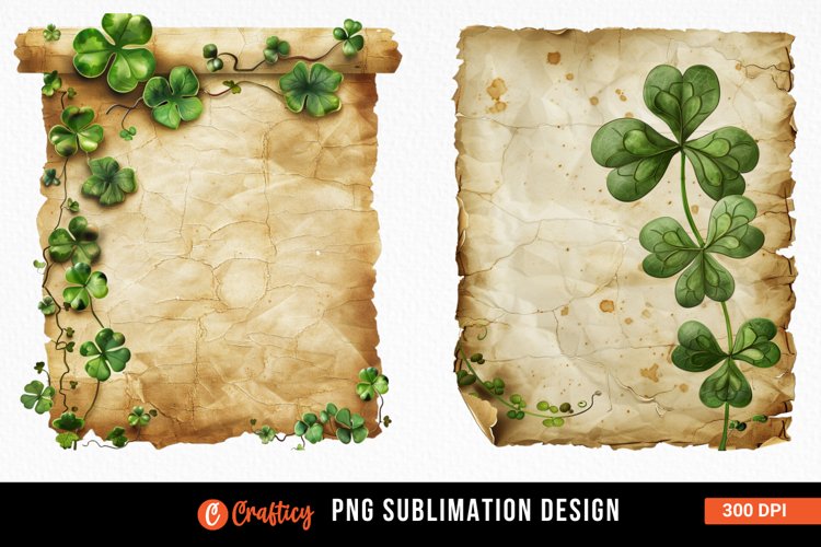 St Patrick Old Paper Clipart Sublimation