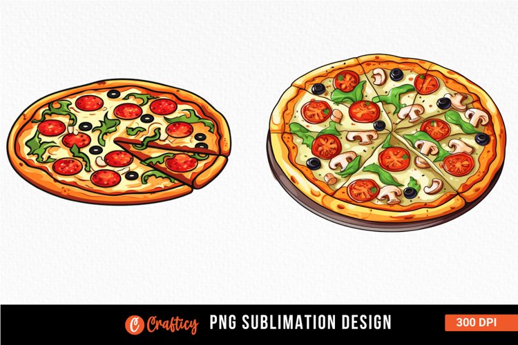 Watercolor Pizza Clipart
