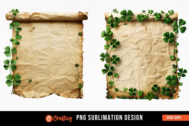 St Patrick Old Paper Clipart Sublimation