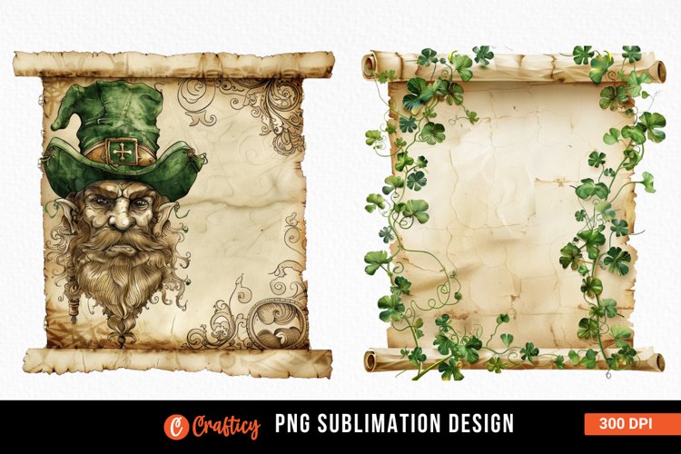 St Patrick Old Paper Clipart Sublimation