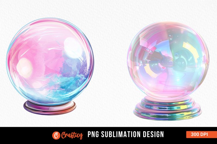 Watercolour Pastel Crystal Ball Clipart