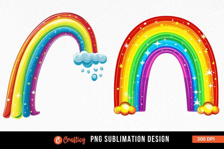 Watercolour Bright Rainbow Clipart