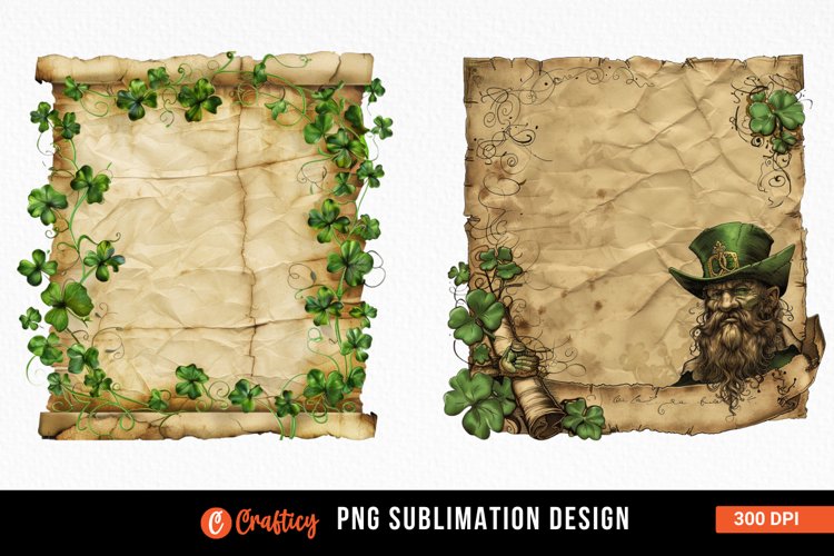 St Patrick Old Paper Clipart Sublimation