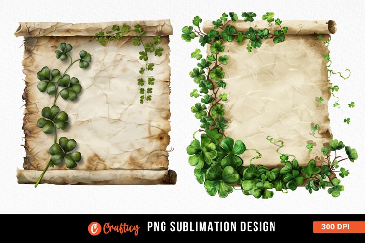 St Patrick Old Paper Clipart Sublimation