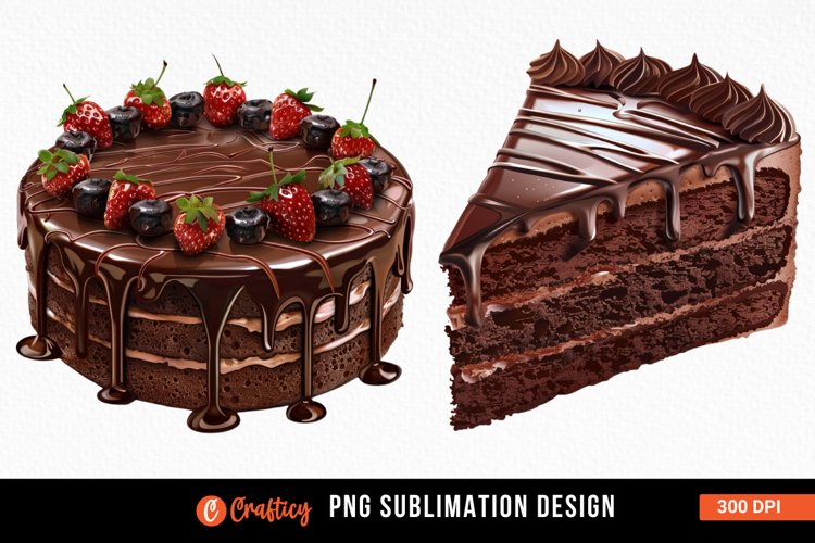 Watercolor Chocolate Cake Clipart