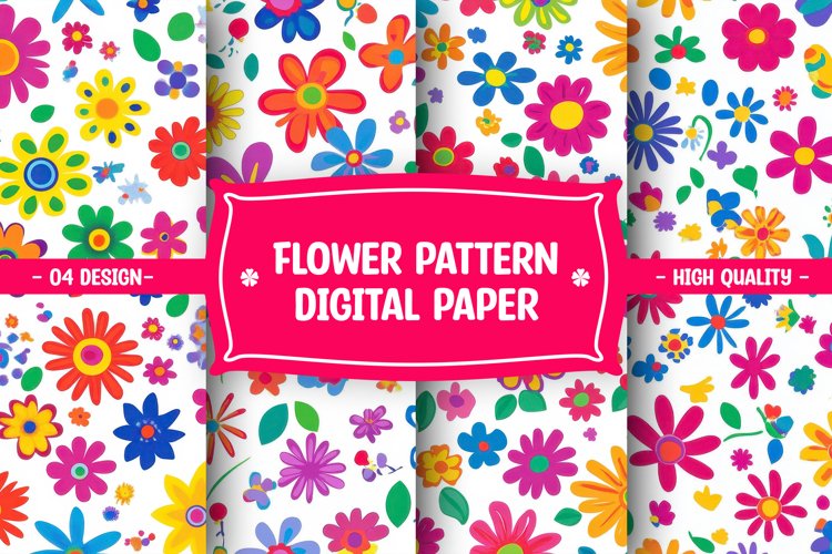 Abstract flower digital paper (4748875)
