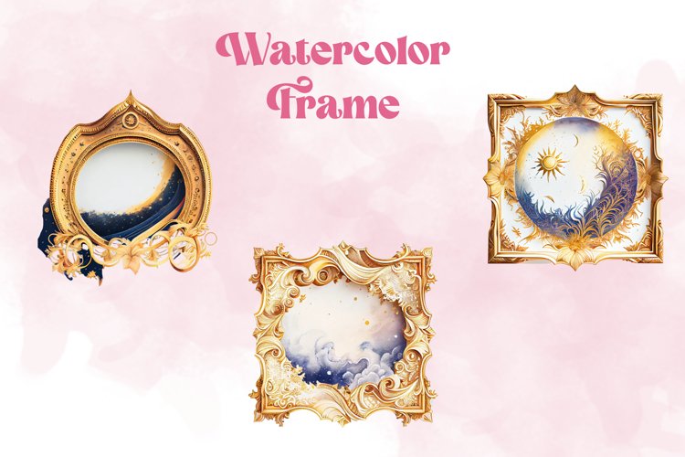 Watercolor gold frames (2449044)