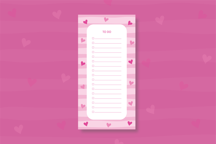 To do list template with Stripes & Hearts | To do (6557773)