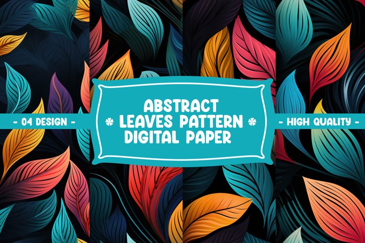 Colorful Abstract Leaves Digital Paper (3655386)