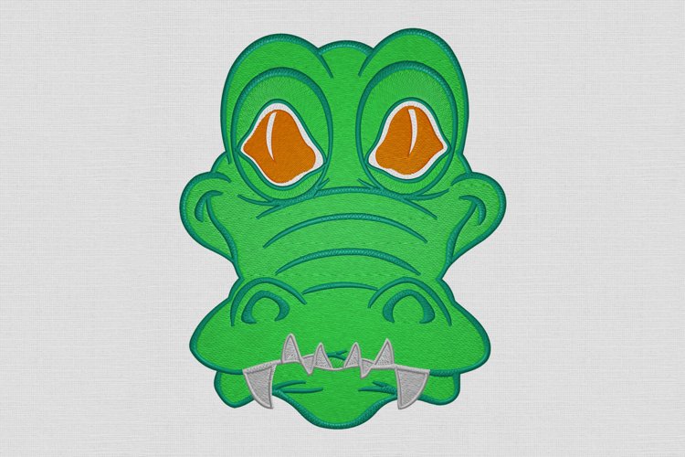 Embroidery design, Alligator Face