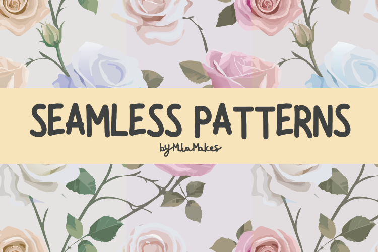 Romantic Pastel Roses Seamless Patterns (5611823)