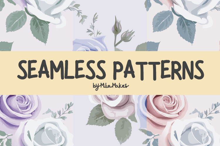 Romantic Pastel Roses Seamless Patterns (5611817)