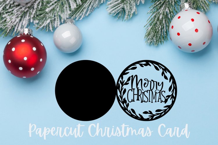 Christmas Card Cut File - Merry Christmas Round Card