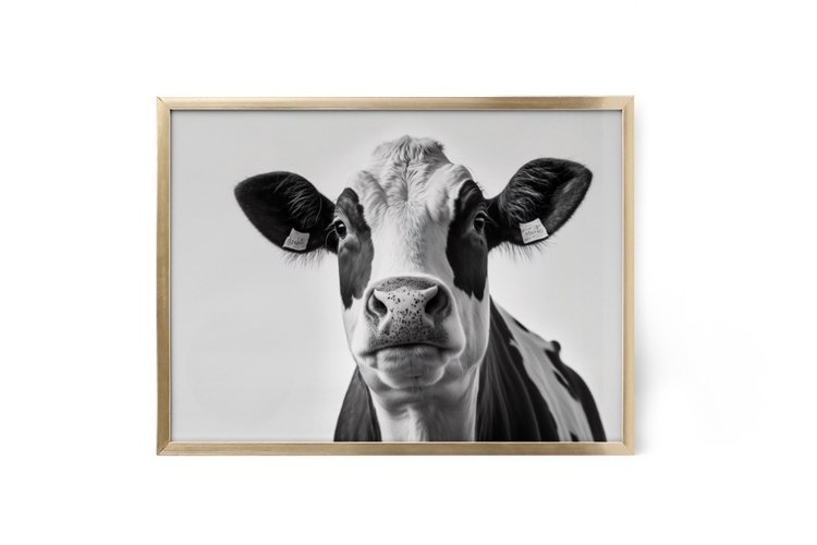 Holstein Cow Black & White Wall Art - Printable Farm Décor
