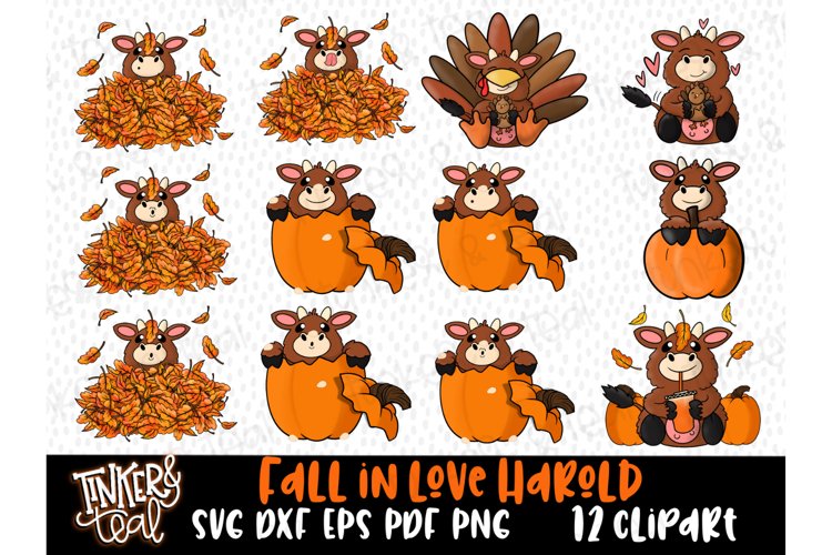 Fall Kawaii Brown Cow Clipart Png Bundle