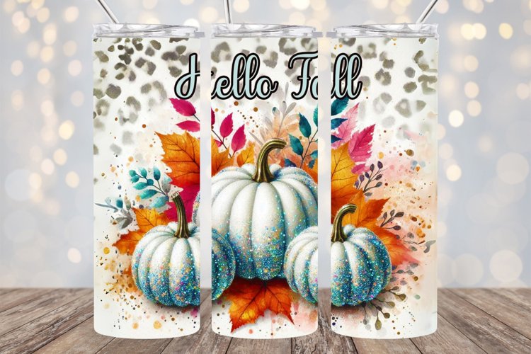 Hello Fall - 20oz Tumbler Wrap - PNG Design