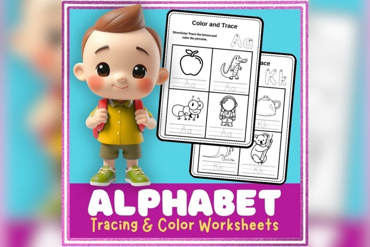 Alphabet Tracing & Color Worksheets Kindergarten (6574013)