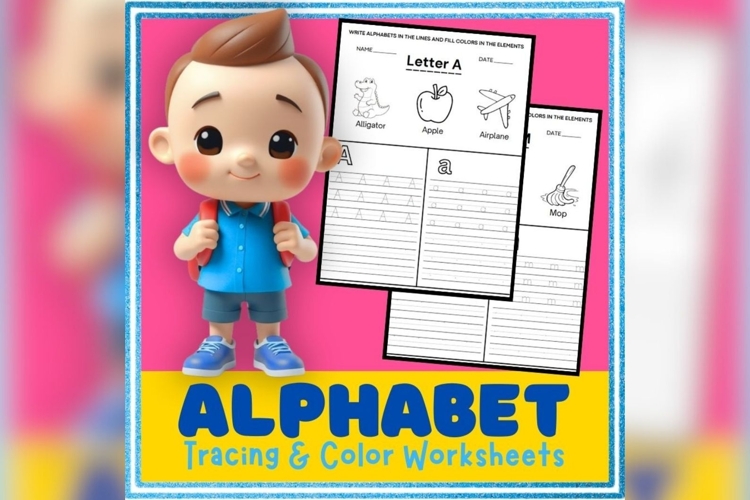 Alphabet Tracing & Color Worksheets Kindergarten (6574014)