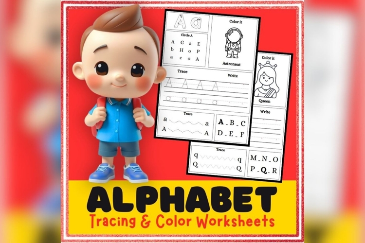 Alphabet Tracing & Color Worksheets Kindergarten (6574016)