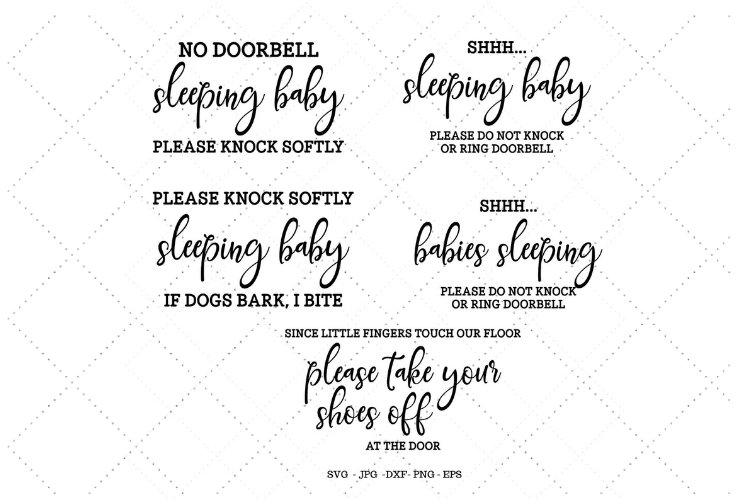 Baby Sleeping Sign, Do Not Knock Sign, Baby Sleeping