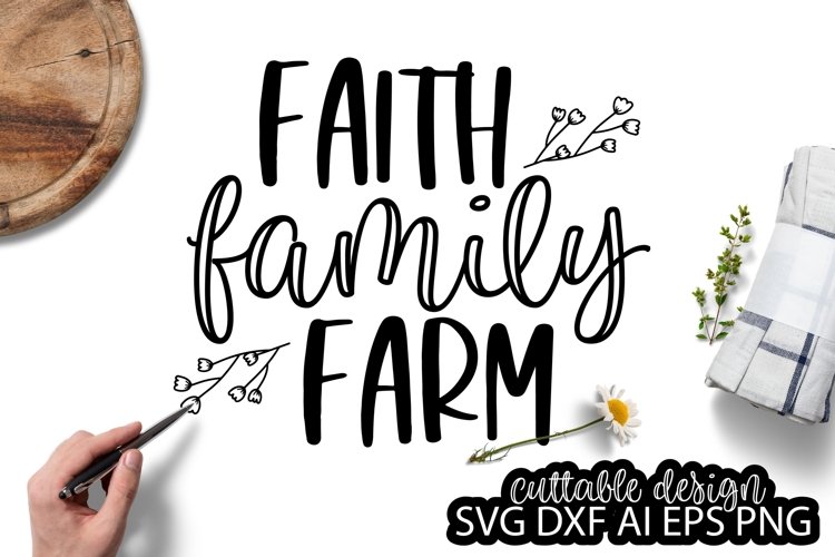 Faith Family Farmhouse Design For Home Decor Signs