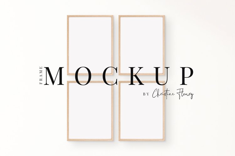 Neutral wood frames mockup