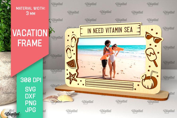 Vacation Frame Laser Cut. Vacation Photo Frame SVG (4021901)
