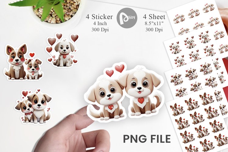 Valentine Dog Sticker (5039003)