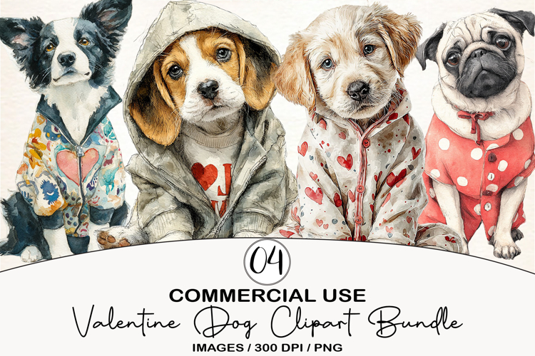 Valentine Dog Clipart Sublimation