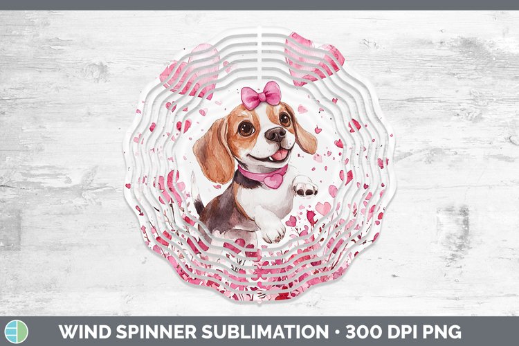 Valentine Dogs Beagle Wind Spinner Sublimation Spinner Desig