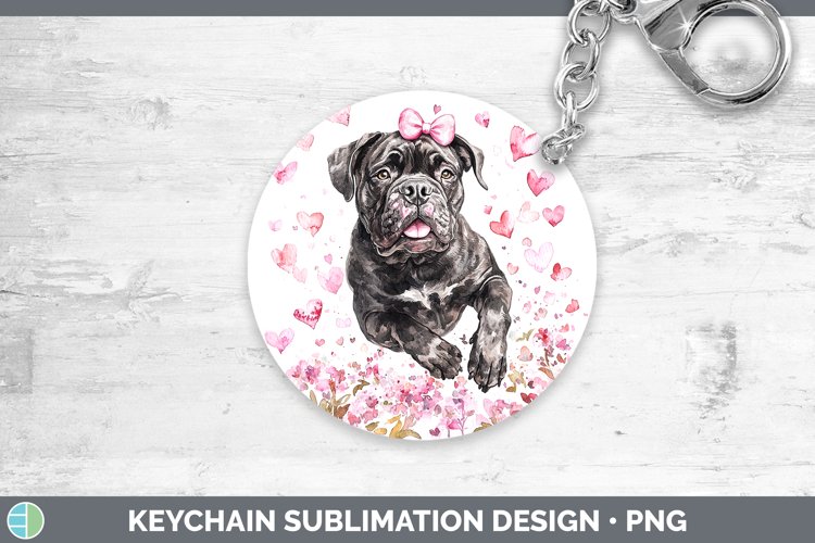 Valentine Dogs Cane Corso Keychain Sublimation Keyring Desig