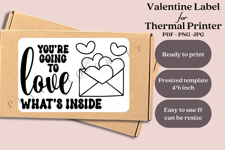 Valentine Happy Mail Thermal Printer Label Design