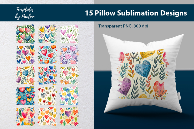 Colorful heart patterns with florals Pillow Case / Cover