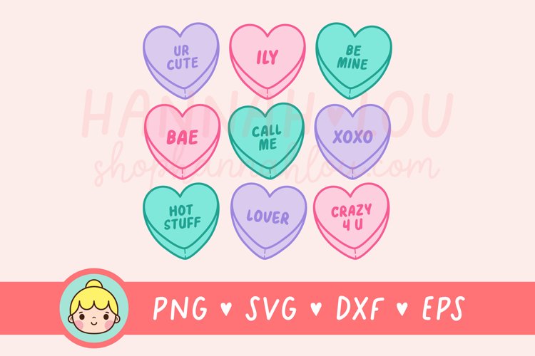 Valentine's Day SVG Files for Cricut | Candy Hearts SVG