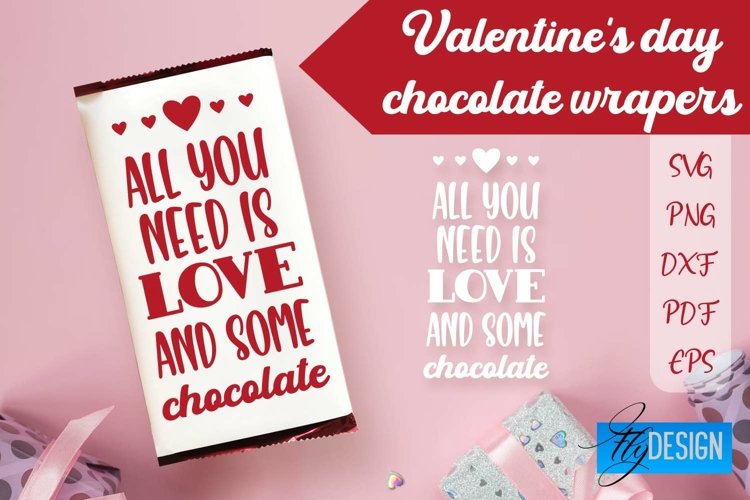 Valentine's Day Chocolate Bar Wrapper SVG|Candy (2955006)