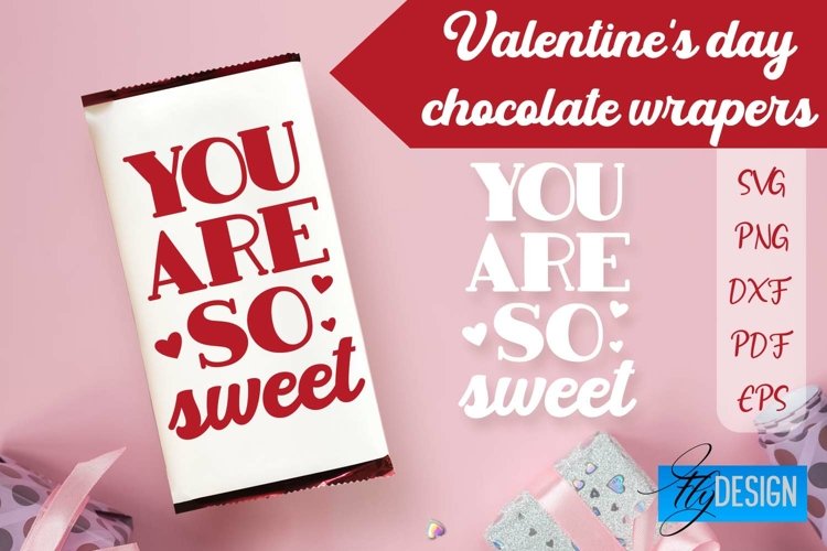 Valentine's Day Chocolate Bar Wrapper SVG|Candy (2955018)