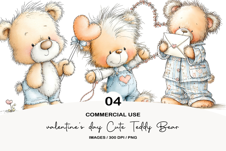 Valentine's day Cute Teddy Bear PNG