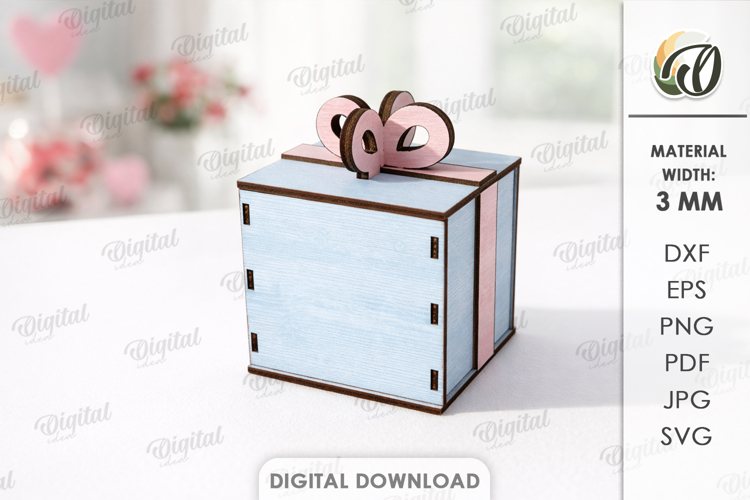 Valentine's Day Gift Box Laser Cut. Decorative Box (6483802)