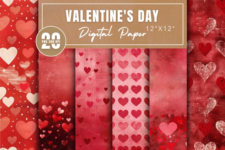 Valentine's Day Digital Paper Bundle