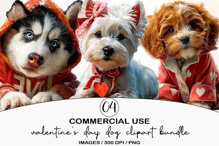 Valentine's Day Couple Dog Clipart Sublimation PNG (6458542)