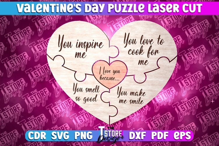 Valentine's Day Puzzle | Puzzle Laser Cut Design | (3004072)