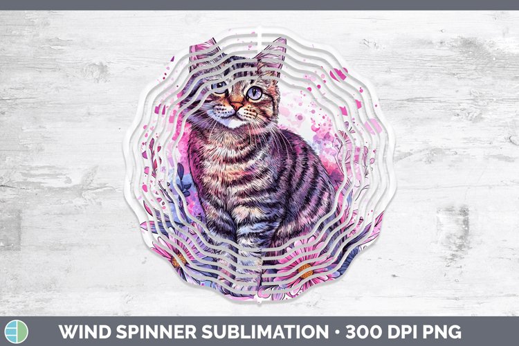 Valentine Splash Tabby Cat Wind Spinner Sublimation Spinner