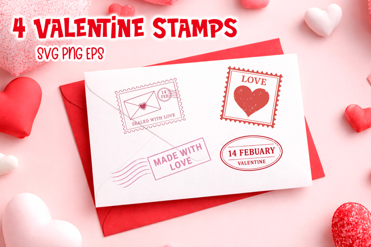 Vintage Valentine Mail Stamps SVG | Love Postal (6550880)