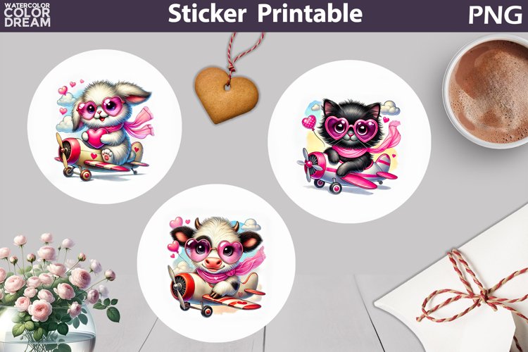 Cute animals Sticker | Valentine Animals Sticker (5134463)