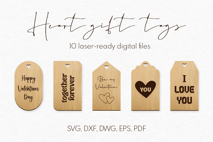 Valentines day gift tags SVG bundle 2 | Laser Cut Files