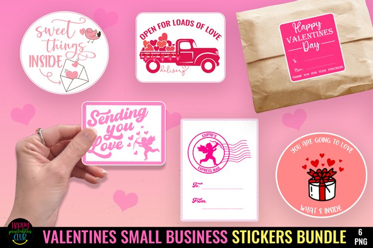 Valentine's Day Small Business Stickers- Valentines Day PNG